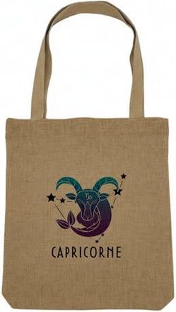 Fabulous Sac Shopping Tote Bag Aspect Lin - Capricorne Signe Astrologie Prevision Stellaire C&eacute;leste Solaire Sideral Etoile - Sac de Courses Toile Epaisse 360g 