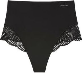 Calvin Klein Culotte taille haute &agrave; d&eacute;tails en dentelle