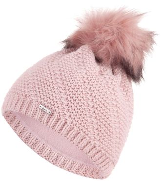 Faera Winterm&uuml;tze M&uuml;tze Damen warm gef&uuml;ttert Kunstfell Bommelm&uuml;tze Fleecefutter Winter Herbst Strickm&uuml;tze Beanie M&auml;dchen 64, Farbe:Rosa