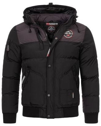 Geographical Norway Warmer Futtermantel Herbst Winter - Warm Mann Jacke Long Sleeve Windschnitt Parka Style Jacket (Schwarz XXL)