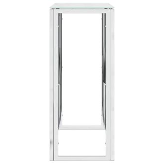 Generic Konsolentisch aus Edelstahl, Eingangstisch mit Geometrischem Muster, Stilvoller, Zeitgen&ouml;ssischer Flur f&uuml;r Wohnzimmer, Foyer und Inneneinrichtung (Sil