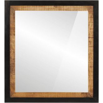 vidaXL Miroir de salle de bain 55x1x60cm verre et bois massif manguier vidaXL