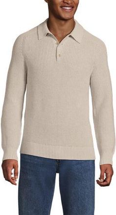 Lands End Polopullover Drifter, Herren, Gr&ouml;&szlig;e:56-58 regular, Wei&szlig;, Baumwolle, by Lands End