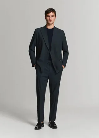 Mango Veste de costume Boston coupe regular crois&eacute;e bleu marine - Homme - 46 - MANGO MAN