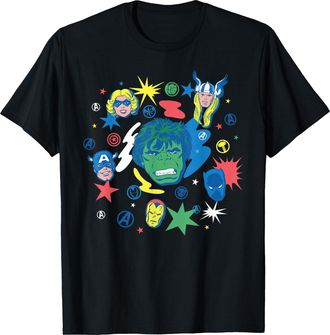 MARVEL Super Heroes Avengers Hulk Big Face Retro T-Shirt