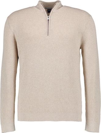 Olymp Herren Pullover beige Baumwolle unifarben