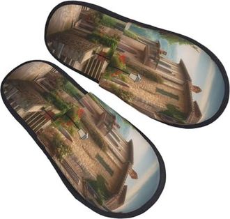 Generic Pantoufles De Voyage Italie Toscane R&eacute;utilisables Pantoufles DHiver Chaud Maison Slippers Pour Femmes Chambre Camping L