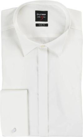 Olymp Smoking-Hemd Level Five Body Fit Mit Umschlagmanschette weiss