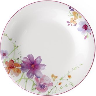 Villeroy & Boch Mariefleur Basic Frühstücksteller, runder Teller mit verspieltem Blumendekor aus Premium Porzellan, spülmaschinenfest, 21 cm