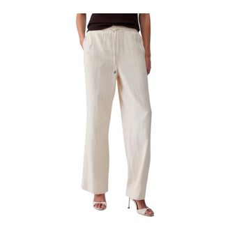 Liu Jo Femme, Pantalons, Beige, Taille: 40 FR Pinstripe Pantalons