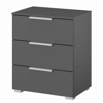 Skøp home24 Nachtkommode x3 50cm Grau/Graphit Aluminium