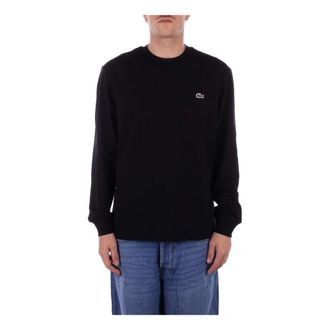 Lacoste Homme, Tops, Noir, Taille: 2XL Haut &agrave; Manches Longues Noir avec Logo sur le Devant