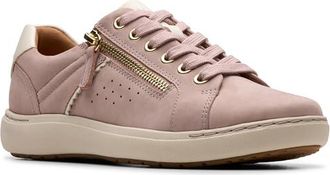 Clarks Baskets Nalle Zen pour femme, Nubuck combi rose clair, 6.5 Wide