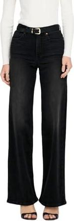 Only Bestseller A/S Onlmadison Blush Hw Wide DNM Cro099 Noos Pantalon en Jean, Noir délavé, M x 30L Femme