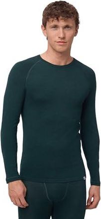 Danish Endurance T-Shirt en Laine M&eacute;rinos &agrave; Manches Longues Thermique, Chaud, sous-V&ecirc;tement Homme Premium avec ou sans Braguette, Vert fonc&eacute;, 2XL