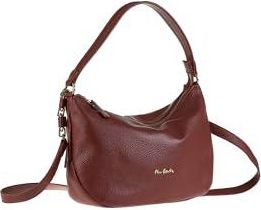 Pierre Cardin Sac à bandoulière pour femme en cuir véritable Made in Italy 32,5 x 19 x 10 cm 55094, Rubis, Taille unique