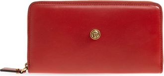 Versace Femme, Accessoires, Rouge, Taille: ONE Size Embl&egrave;me Leather Wallet