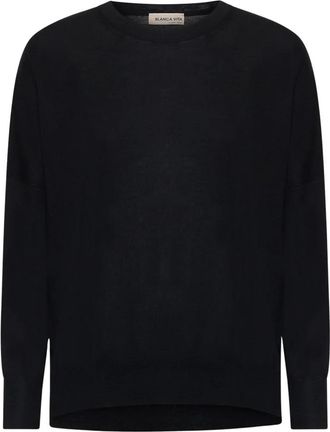 Blanca Vita Rundhals-Pullover - - Knitwear - Damen - Schwarzk - XS