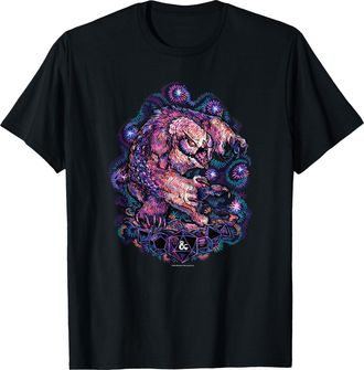 Dungeons & Dragons Starry Night Owlbear Painted Neon Logo T-Shirt