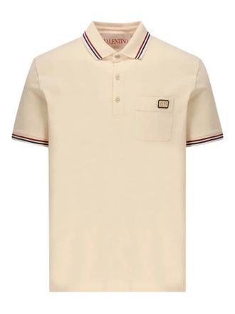 Valentino Garavani Poloshirt mit VLogo - Nude