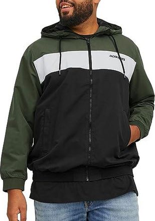 Jack & Jones PLUS JJERUSH Blouson Bomber NOOS PLS Bomber Blouson aviateur Forest Night 5XL, marron, XXXXXL