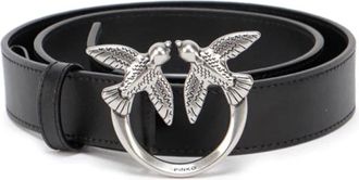 Pinko Pinko, Femme, Accessoires, Noir, Taille: XS Ceinture en Cuir Noir Love Berry
