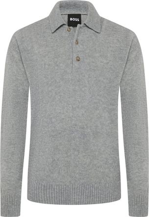 HUGO BOSS Softer Pullover aus Schurwolle mit Polokragen in