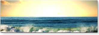 Paul Sinus Art Leinwandbilder | Bilder Leinwand 150x50cm Tagesanbruch am Strand