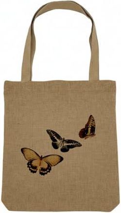 Fabulous Sac Shopping Tote Bag Aspect Lin - Papillons 1858 Planches Biologie Illustration Ancienne - Sac de Courses Toile Epaisse 360g Beige Naturel Cabas Port