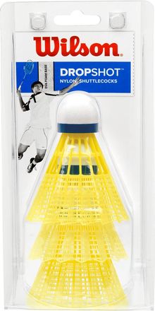 Wilson Badminton-Ball, Dropshot Shuttlecocks,Gelb, Kunststoff/Naturkork, WRT6048YE, 3 St&uuml;ck