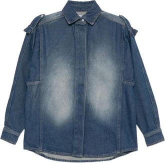 Gimaguas Femme, Blouses et Chemises, Bleu, Taille: 38 FR Ruffle Shirt Dablu