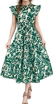 Generic Robes boh&egrave;me 2026 pour femmes, robe d&eacute;contract&eacute;e d&eacute;contract&eacute;e &agrave; col en V ample et pliss&eacute;e, Vert, XXL