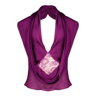 CHRISTOPHER ESBER R&uuml;ckenfreies Spitzentop - - Tops - Damen - Lila - XS