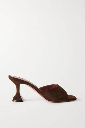 Amina Muaddi Mules En Daim Lupita - Marron