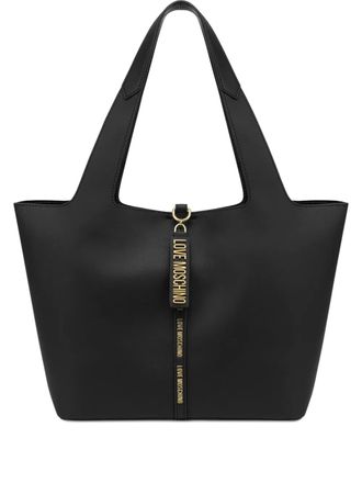 Love Moschino Handtasche mit Logo-Applikation - Schwarz