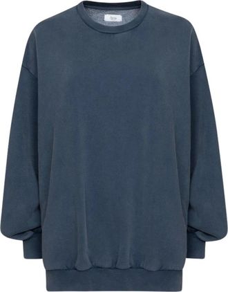 Âmè Femme, Sweatshirts et sweats à capuche, Bleu, Taille: 36 FR Ulla Vintage Oversized SweaT-shirt