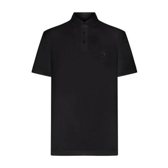 Giorgio Armani Polohemd aus reiner Baumwolle mit Interlock-Strick und gesticktem Logo - - Tops - Herren - Schwarzk - 2XL