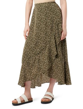 Dreimaster Vintage Womens Midirock Skirt, Olivgr&uuml;n, Mehrfarbig, X-Small