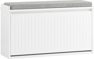 SoBuy Banco Zapatero Grande con 1 Solapa Armario Multifuncional para Entrada de Asiento Blanco 80 x 26 x 45 cm FSR98-L-W SoBuy ES
