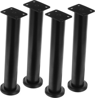 Garneck 4 Stück Verstellbare Möbelbeine Teleskopierbare Tischbeine Stabile Möbelstützen für Bett Schrank Couchtisch Höhenverstellbare Füße Schwarze Metallbein