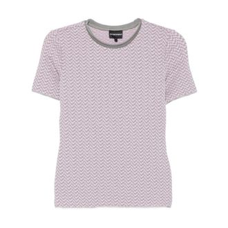 Emporio Armani Texturiertes Strick-T-Shirt - - Knitwear - Damen - Lila - XS