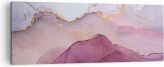 Arttor Panorama Bilder auf Leinwand Marmor Pink Violett Leinwandbild 140x50cm Wandbilder Dekoration Wohnzimmer Schlafzimmer K&uuml;che Gro&szlig; XXL Wanddeko Bild Wand