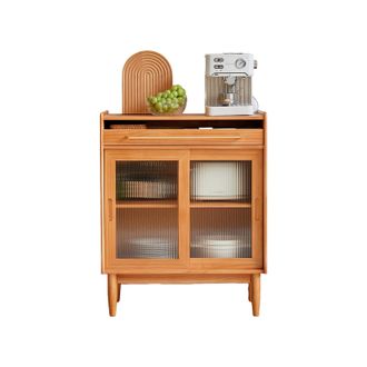 Generic Kleines Sideboard aus Zedernholz mit Glast&uuml;ren und erh&ouml;hten F&uuml;&szlig;en for einfache Reinigung; geeignet for Esszimmer, Wohnzimmer und Flure.(Color1,750x400