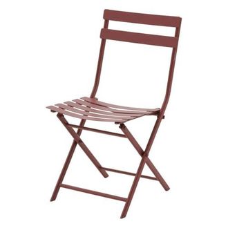 Hesperide Chaise de Jardin Pliante Greensboro Rouge Bordeaux - Acier Traitement Antirouille Renforcé - 50 x 42 x 81 cm - Meuble dExtérieur Pliable