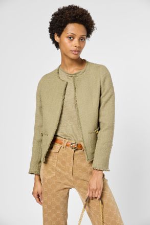 Gerard Darel Veste en tweed et boutons dor&eacute;s - RODINA - Vert Kaki