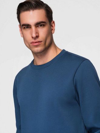 Ombre Sweatshirt Herren Sweatshirt Basic Rundhals Langarm Dunkelblau L (kein Set, 1-tlg) Elastische B&uuml;ndchen