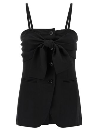 Max Mara Womens Black Virgin Wool Tank Tops