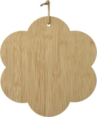 Decoris Schneidebrett 30cm Bambus Blumenform - Holzschneidebrett Käsebrett Brotzeitbrett Küchenbrett - Essbrett Grillteller Vesperteller Servierbrett Tablett 