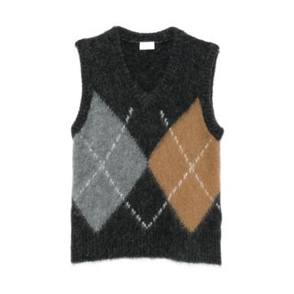 Filippa K Wollweste mit Rautenmuster - - Knitwear - Damen - Grau - S