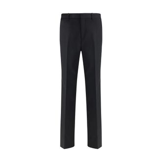Gucci Bestickte Wollhose mit Schlitzsaum - - Trousers - Herren - Schwarzk - S